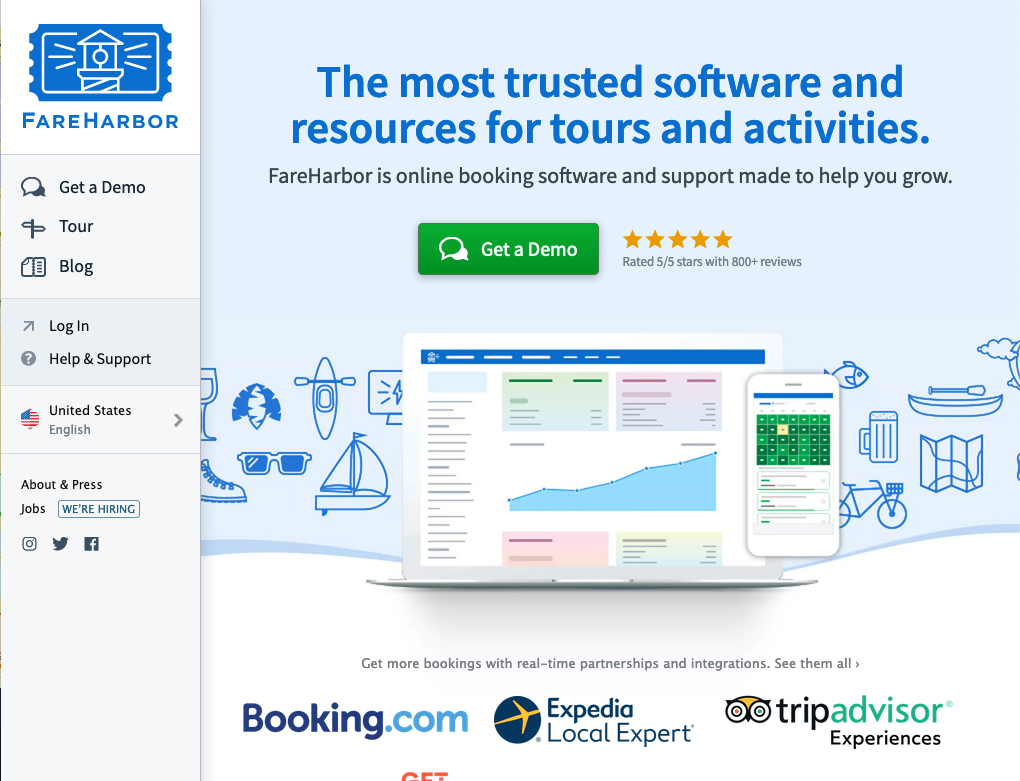 FareHarbor - フェアハーバー オンラインツアー予約サービス